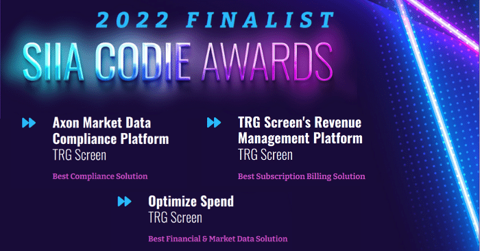 TRG Screen Named 2022 SIIA CODiE Award Finalist in 3 Categories TRG Screen Named 2022 SIIA CODiE Award Finalist in 3 Categories